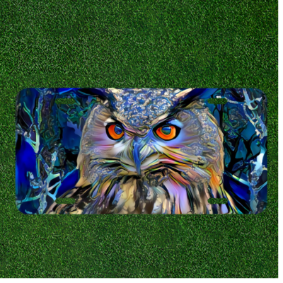 Custom Personalized License Plate Auto Tag With Stunning Blue Orange ...