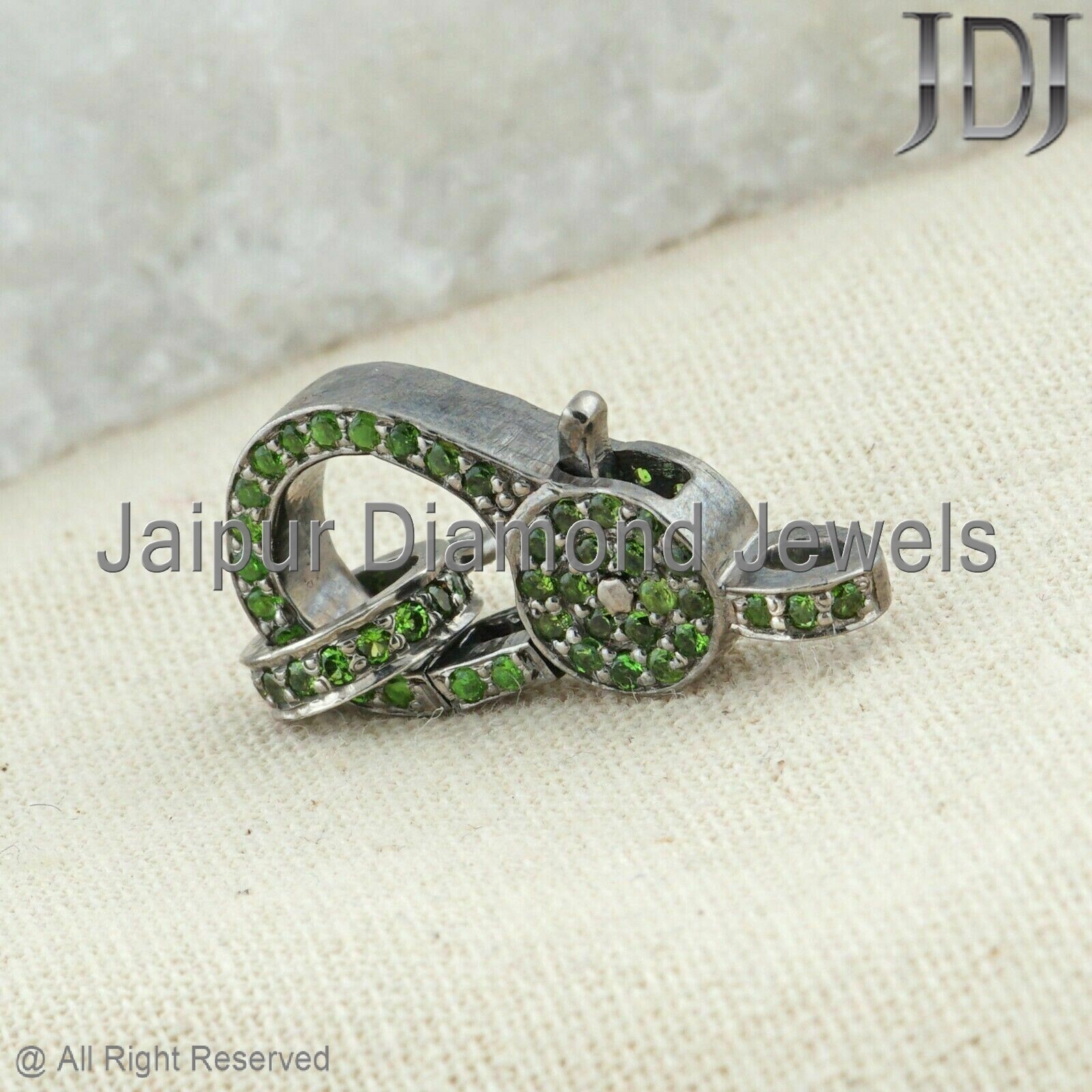 Natural Chrome Diopside Lobster Clasp Finding 925 Sterling Silver Lock ...