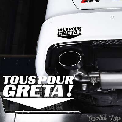 Sticker TOUS POUR GRETA ! Autocollant carrosserie vitre mural Humour ...