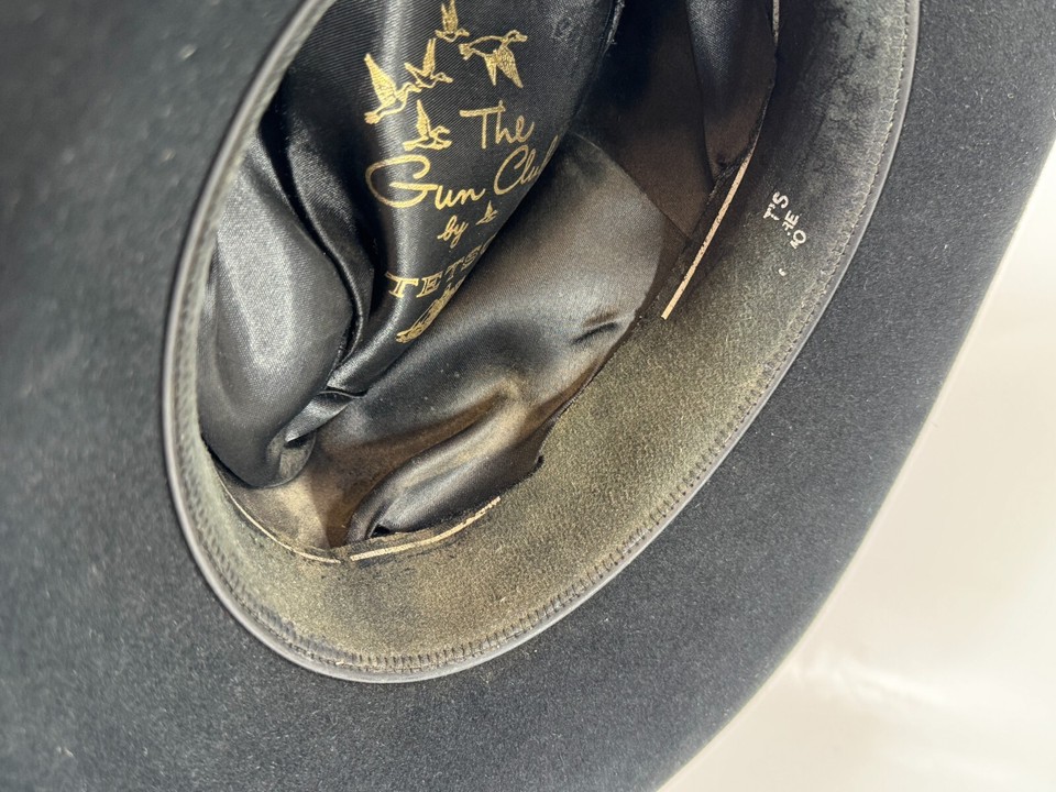 Vintage Stetson The Gun Club Black Felt Western Cowboy Hat Cap Size 6 7 ...