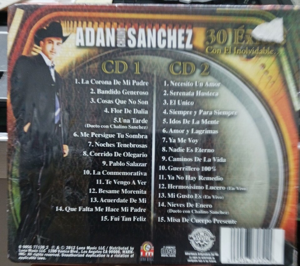 Adan Chalino Sanchez - 30 Exitos Con El Inolvidable ...[Brand New ...