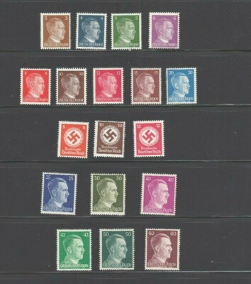 GERMANY THIRD REICH DAS FUHRER COLLECTION 18 DIFF STAMPS 1941-4 MINT NH ...
