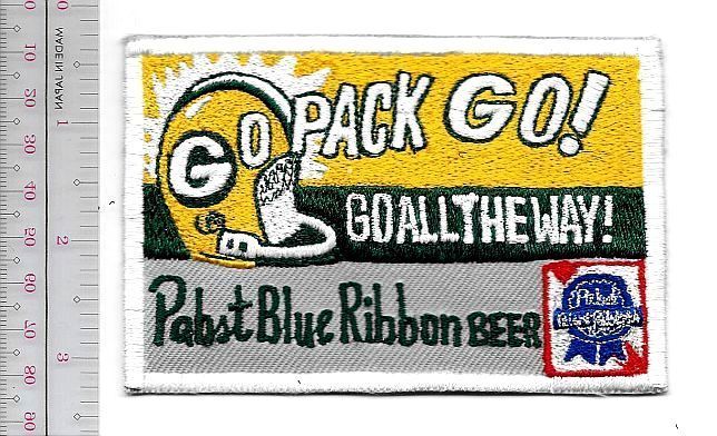 Beer Football Green Bay Packers & Pabst Blue Ribbon NFL Patch vel NO ...