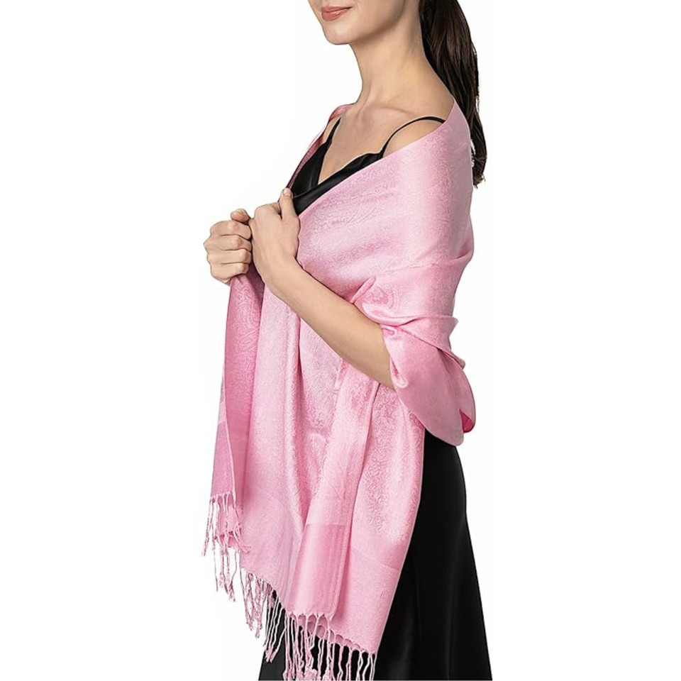 NWT Women's Pashmina Reversible Paisley Fringed Shawl Evening Wrap | eBay