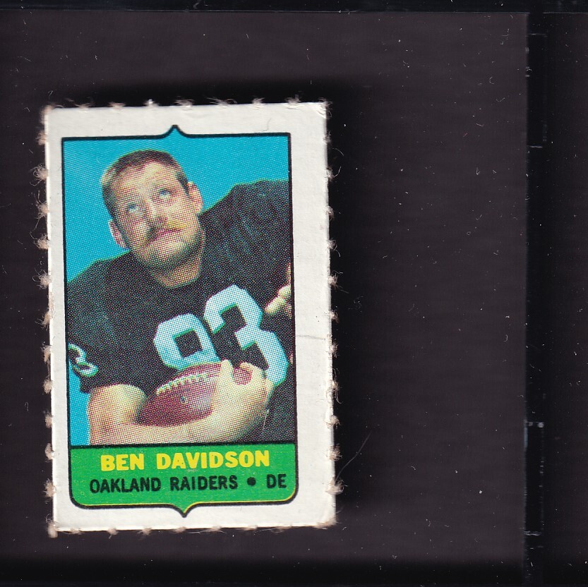 Ben Davidson 1969 Topps 4-in-1 Football Stamp Single # EX Raiders | eBay