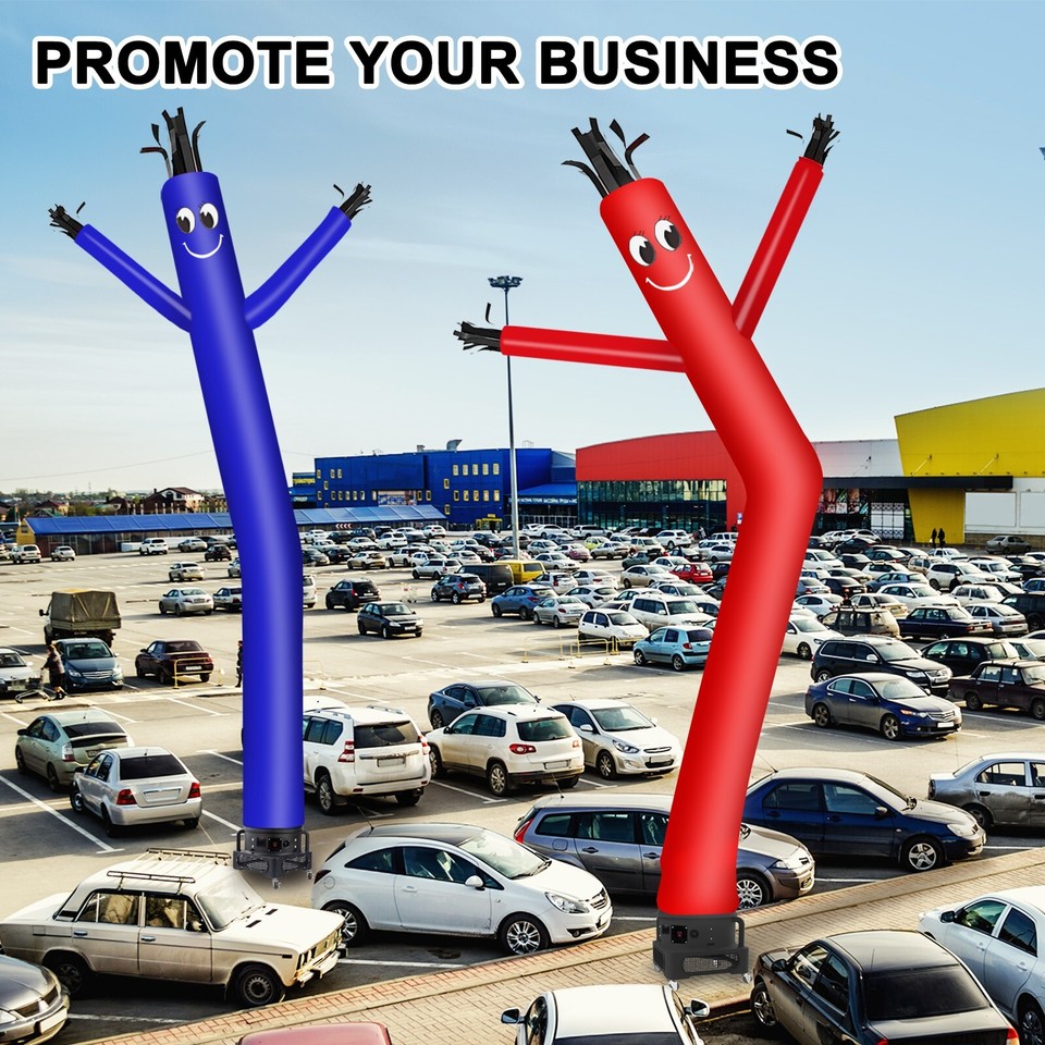 MOUNTO 20ft Red Inflatable Dancing Sky Puppet Tube Man with Blower for ...