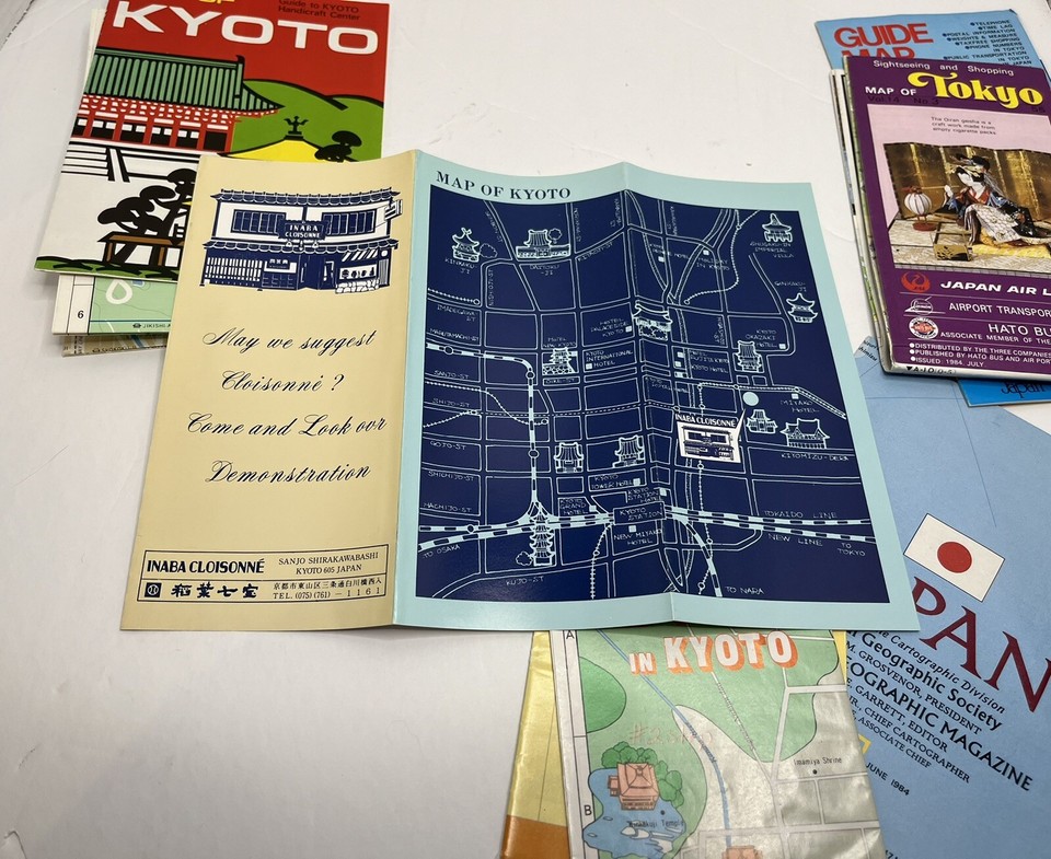 8 Vintage Japan Tokyo Kyoto Travel Brochures Flyers Maps Lot | eBay