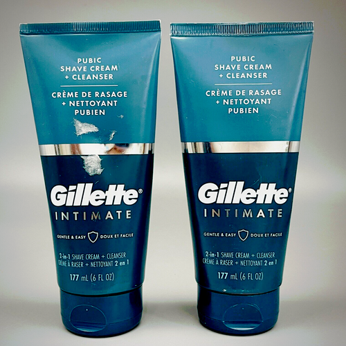 Gillette Intimate 2 in 1 Pubic Shave Cream + Cleanser 2PK x6oz Exp 4/26 ...