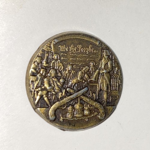 Vintage NRA Bronze Pinback US Constitution Signing We The People Lapel ...