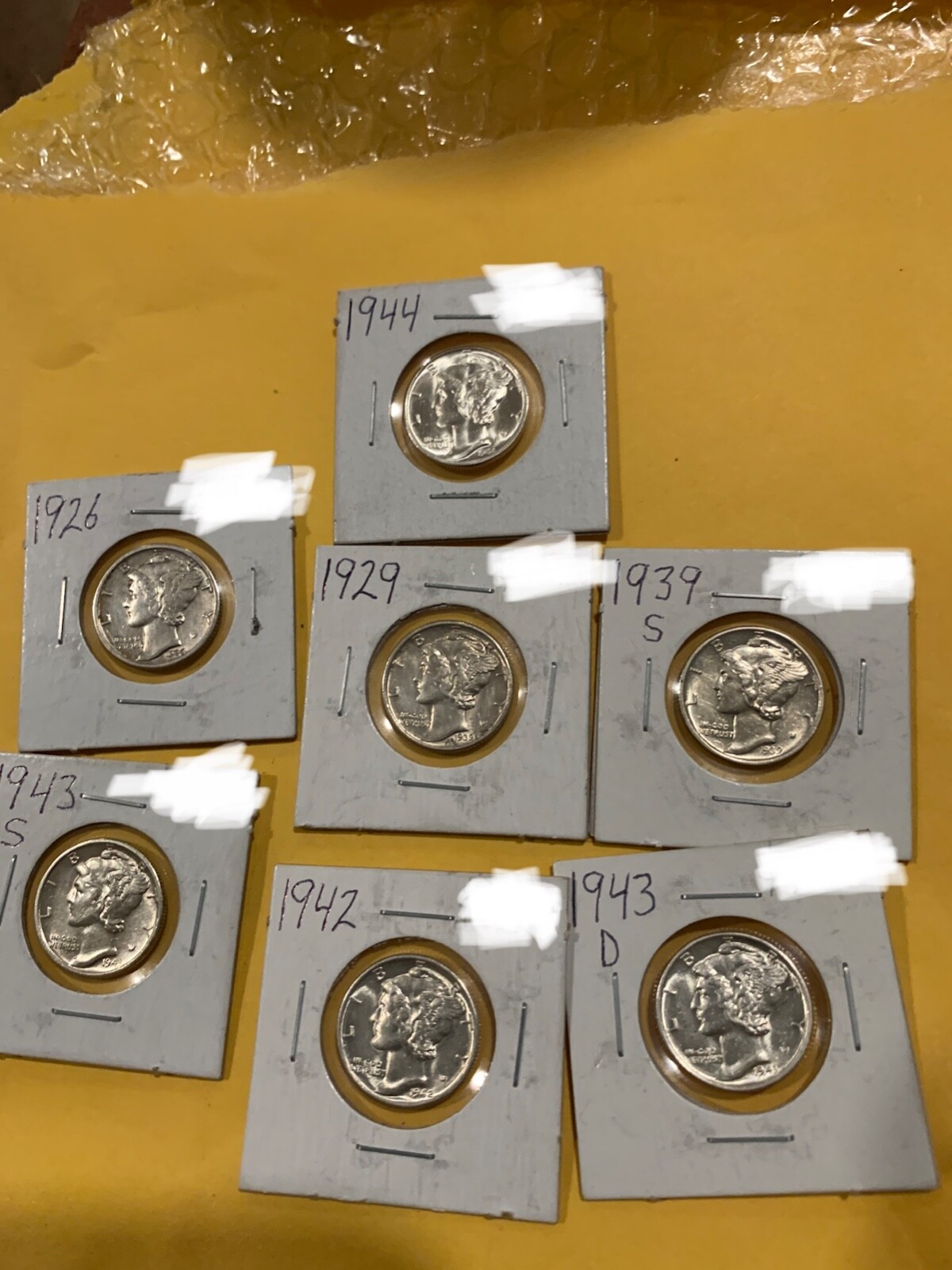 Lot of 7 - Mercury Dimes - Key Date - BU/ AU - 10c US Coin - Good ...