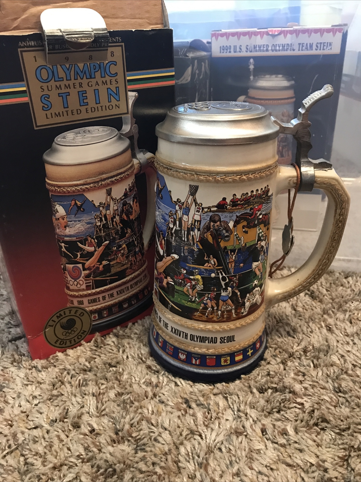 Budweiser Olympic Beer Steins Seoul Summer Games 1988 Limited Edition ...