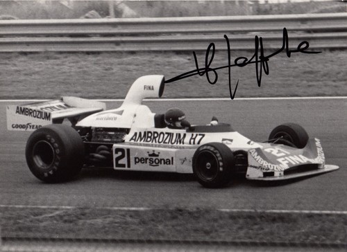 SIGNED JACQUES LAFFITE WILLIAMS FW04 DUTCH GP 1975 F1 ORIGINAL PHOTO ...