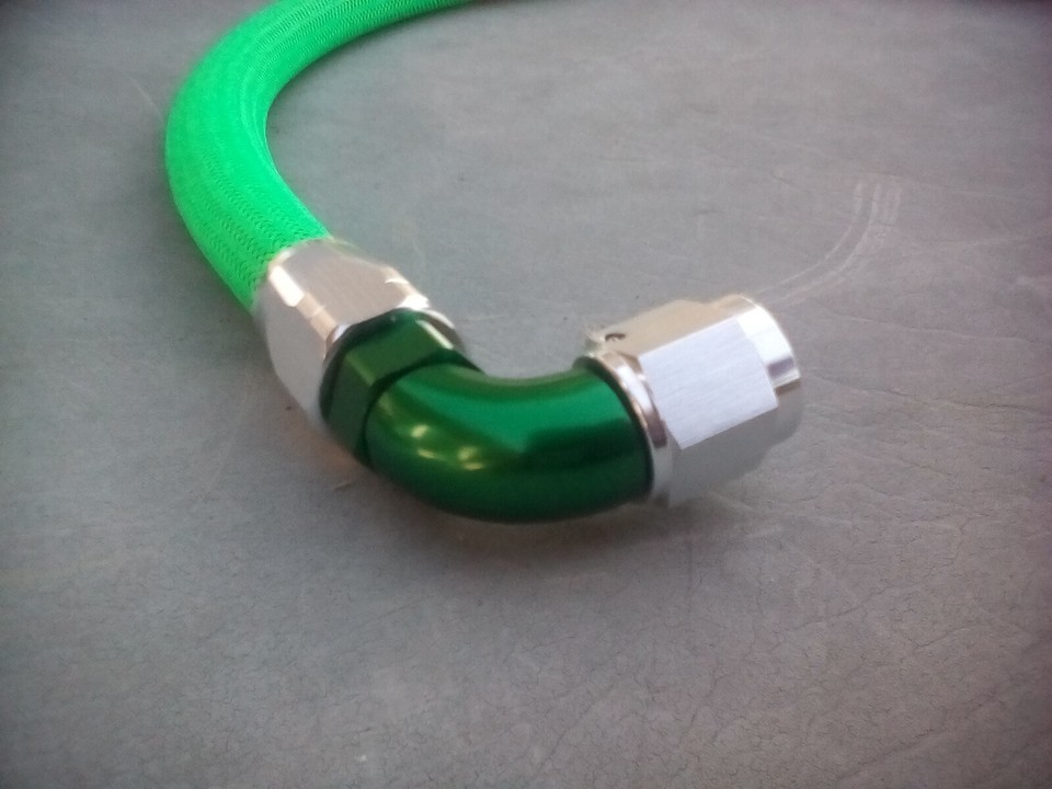 8-an ,full flow,90-degree,fuel fittings,GREEN&SILVER | eBay