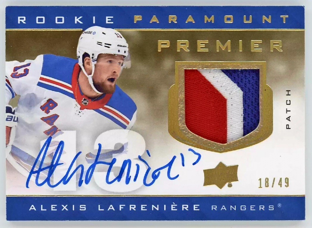2020-21 Alexis Lafreniere UD Premier Rookie Paramount Auto Patch *3 ...