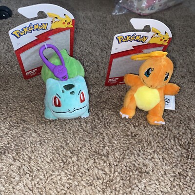 Pokemon Bag / Backpack " Clip On Plush Keychain Charmander & Bulbusaur ...