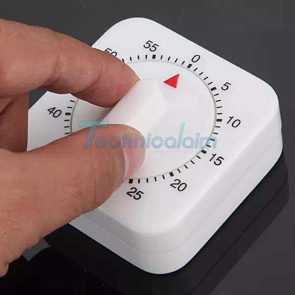 1Hr/60Min Mechanical Timer Game Count Down Counter Alarm Kitchen ...