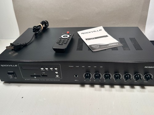 Rockville RCS80-1 60 Watt 70v Commercial/Restaurant Amplifier/Bluetooth ...