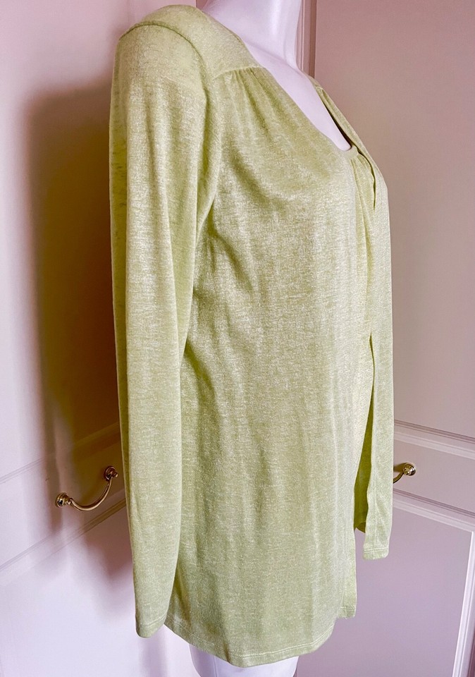 BNWT Kim&Co 2-piece vest & edge-to-edge cardigan set lemon-lime size M ...