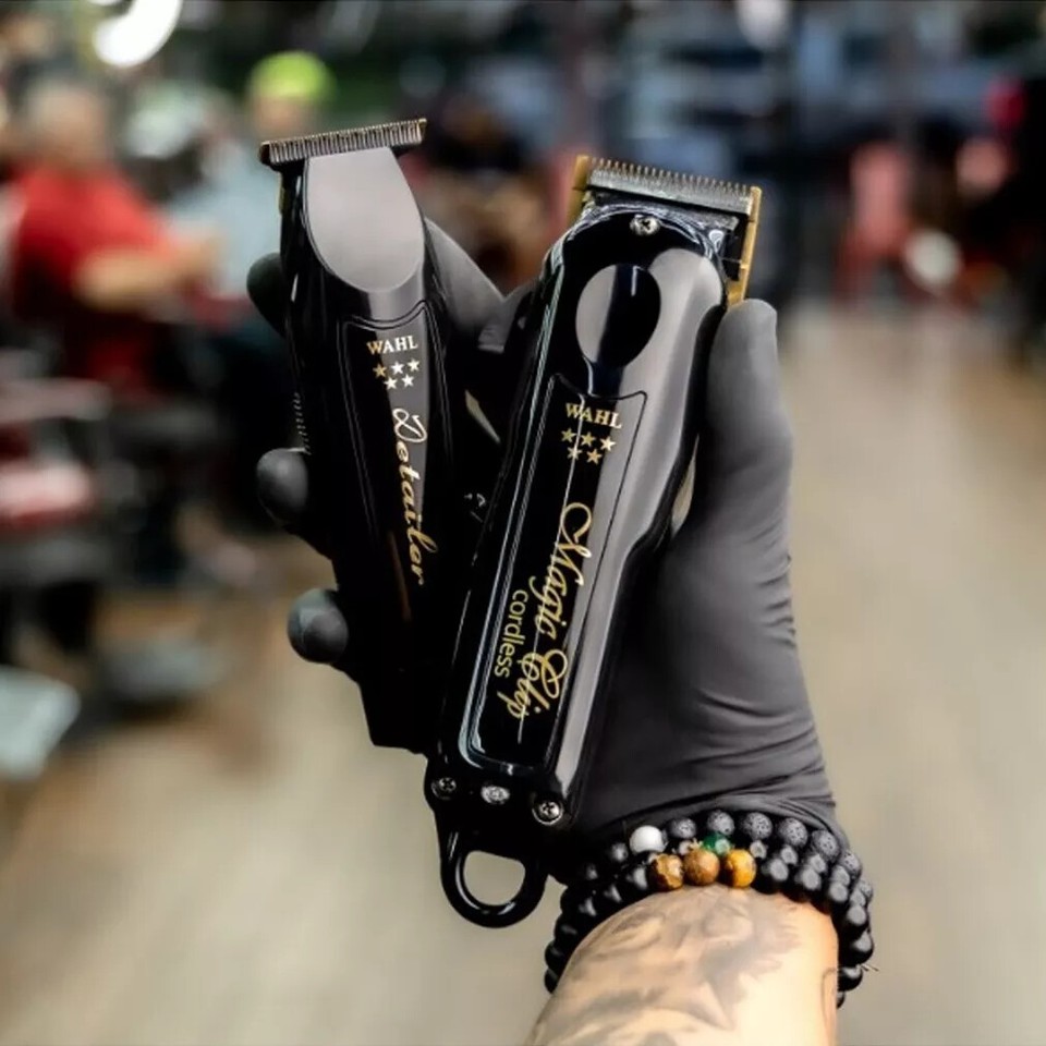 Wahl Cordless Barber Combo Black Magic Clip Clipper & Detailer Trimmer ...