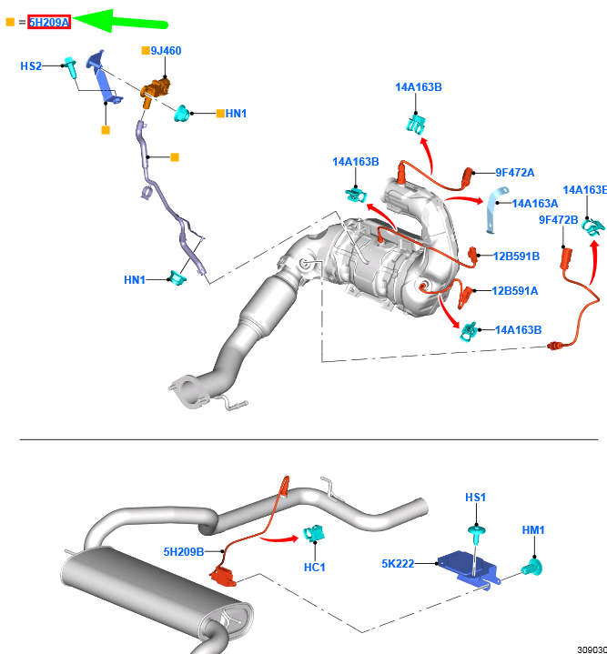 FORD GRAND C-MAX MK2 Exhaust Emissions Sensor 2059706 FV41-5H295-CB NEW ...