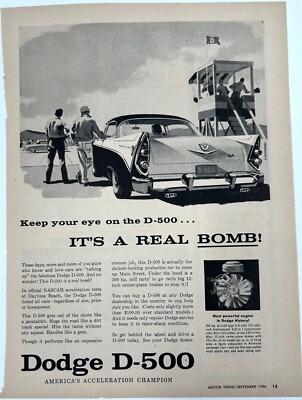 Original 1956 Dodge D-500 Print Advertisement - 8"x 11" | eBay