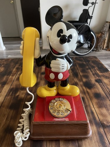 VINTAGE The Mickey Mouse Phone Landline Rotary Dial Telephone 1976 ...