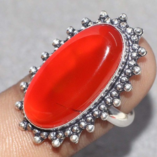 Carnelian 925 Silver Plated Gemstone Handmade Ring Us 7 Aesthetic ...