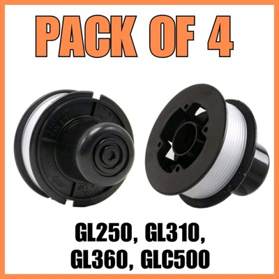 4x Grass Strimmer Spool & Line 6m for Black & Decker GL250 GL310 GL360 ...