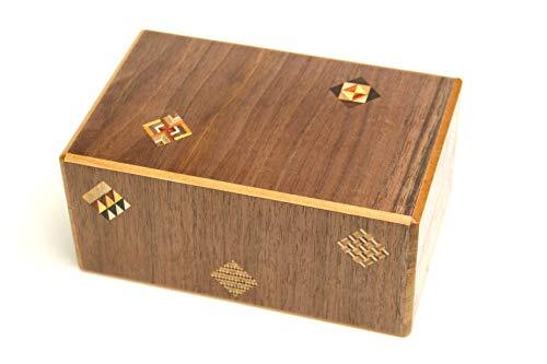 Japanese Yosegi Puzzle box 21 Steps Secret Trick Box Karakuri Brown ...