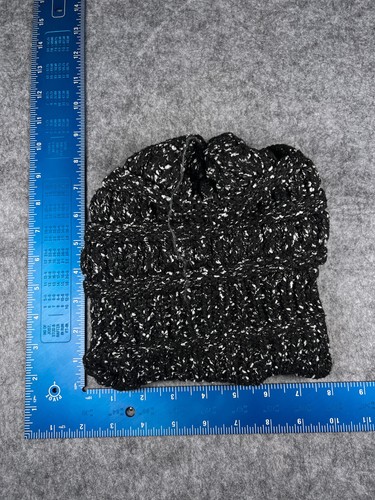 Slouch Beanie Toque Womens One Size Black White Speck Knit Acrylic ...