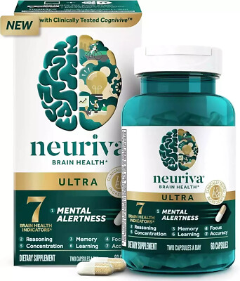Neuriva Ultra Brain Supplement Health Mental Alertness Memory Focus 60 ...