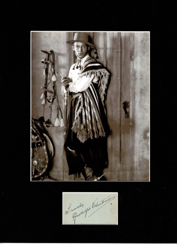RUDOLPH VALENTINO SILENT FILM SUPERSTAR THE SHEIK SIGNED AUTOGRAPH ...