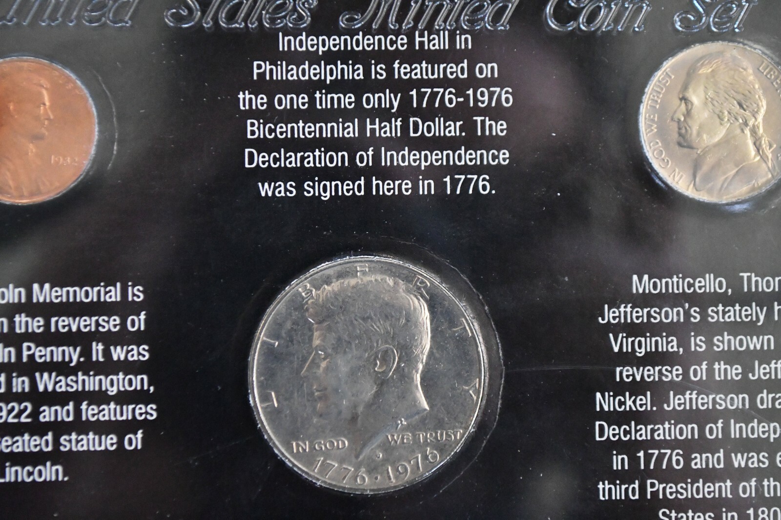 US. Monument Coin Collection Lincoln Memorial, Independence Hall ...