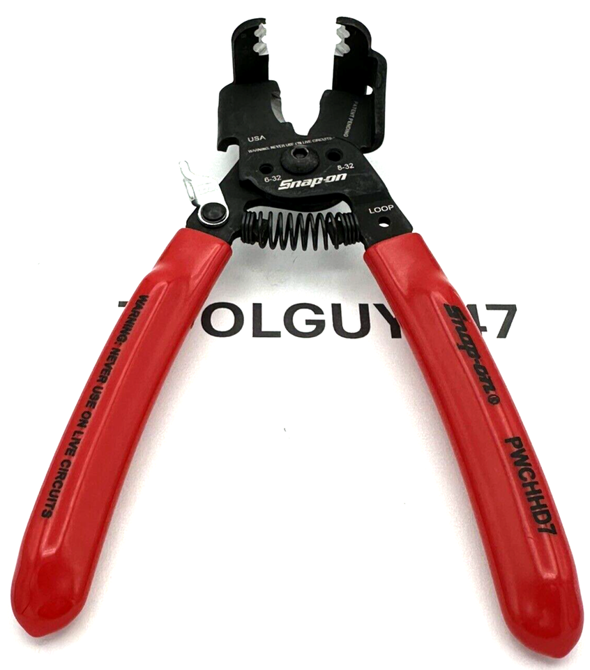 SNAP ON TOOLS USA RED Soft Grip 7" Inline Wire Stripper / Cutter ...