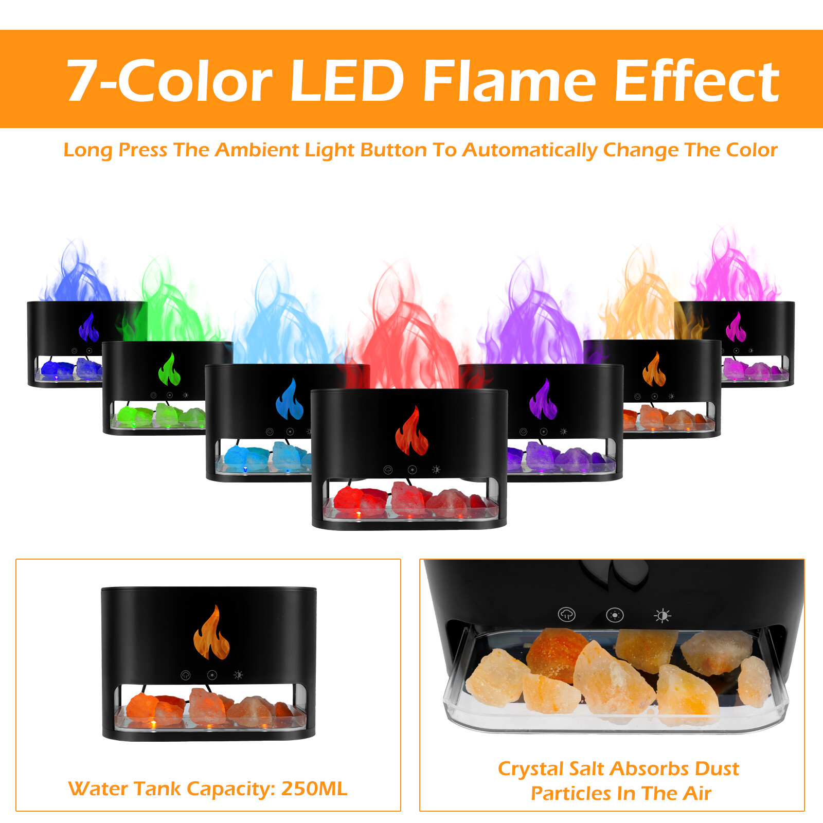 Flame Essential Oil Diffuser 25dB Silent Flame Effect Aroma Diffuser ...