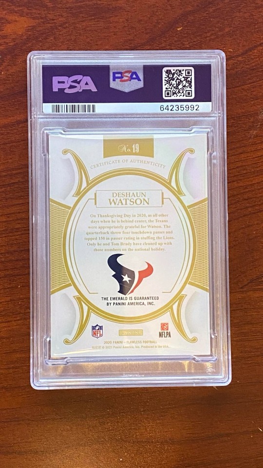 2020 Panini Flawless Emerald Deshaun Watson /5 PSA 9 | eBay