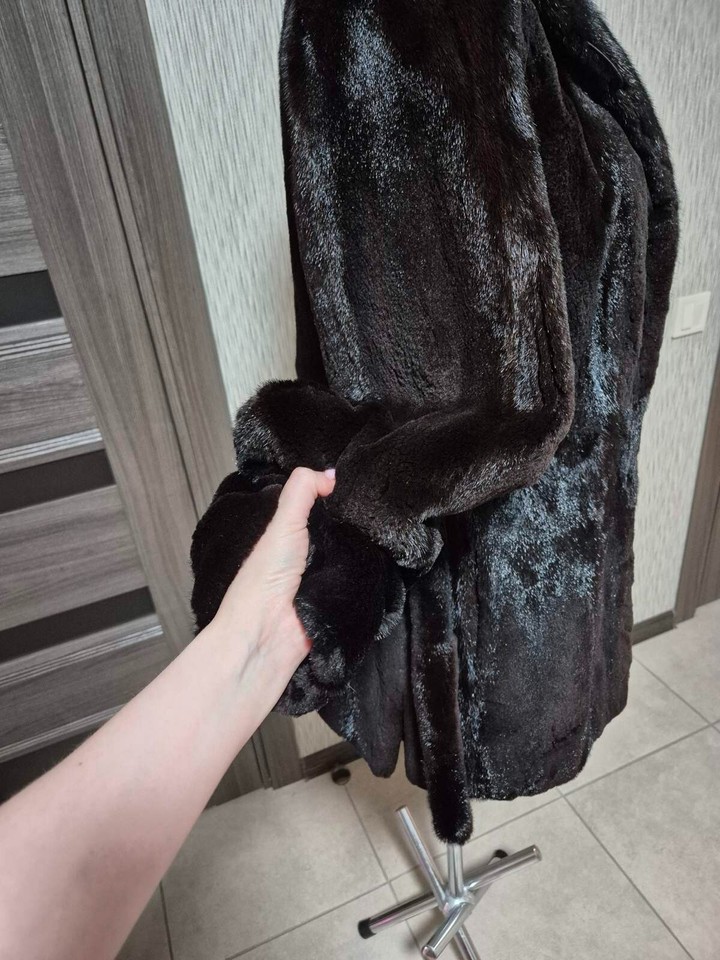 REAL MINK COAT 😍 BLACK-BROWN MINK FUR 😍 Mink fur jacket. Genuine mink ...
