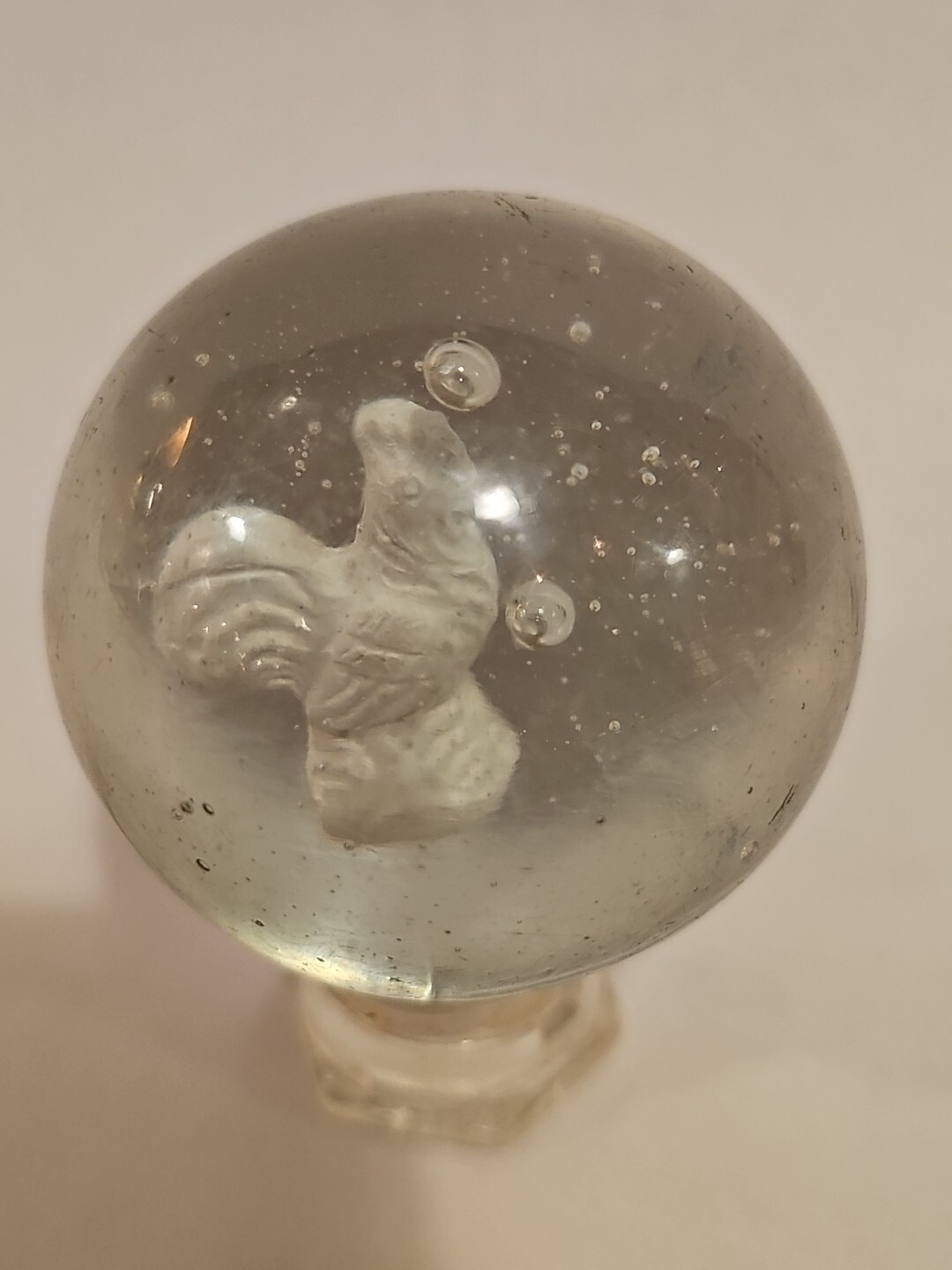 Rare Old Sulphide XLarge Marble With Rooster Chicken 2 2/8 Inches Clean ...