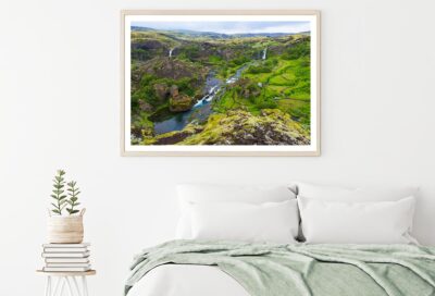 Rocky Mountains With Waterfalls Print Premium Poster High Quality ...