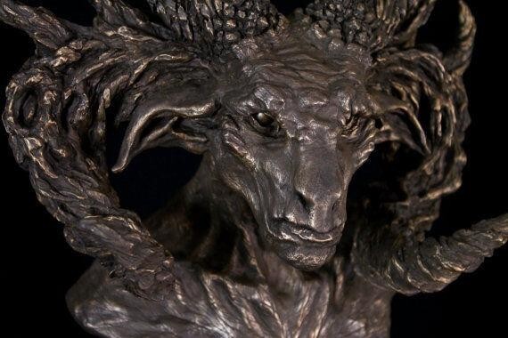 Coldcast Bronze Satyr demon Cernunnos Pan Pagan God Bust Sculpture | eBay