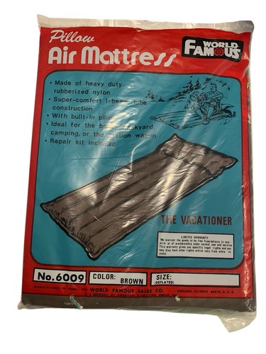 NEW Vintage World Famous Sports Green Vinyl Air Mattress Camping Pool ...
