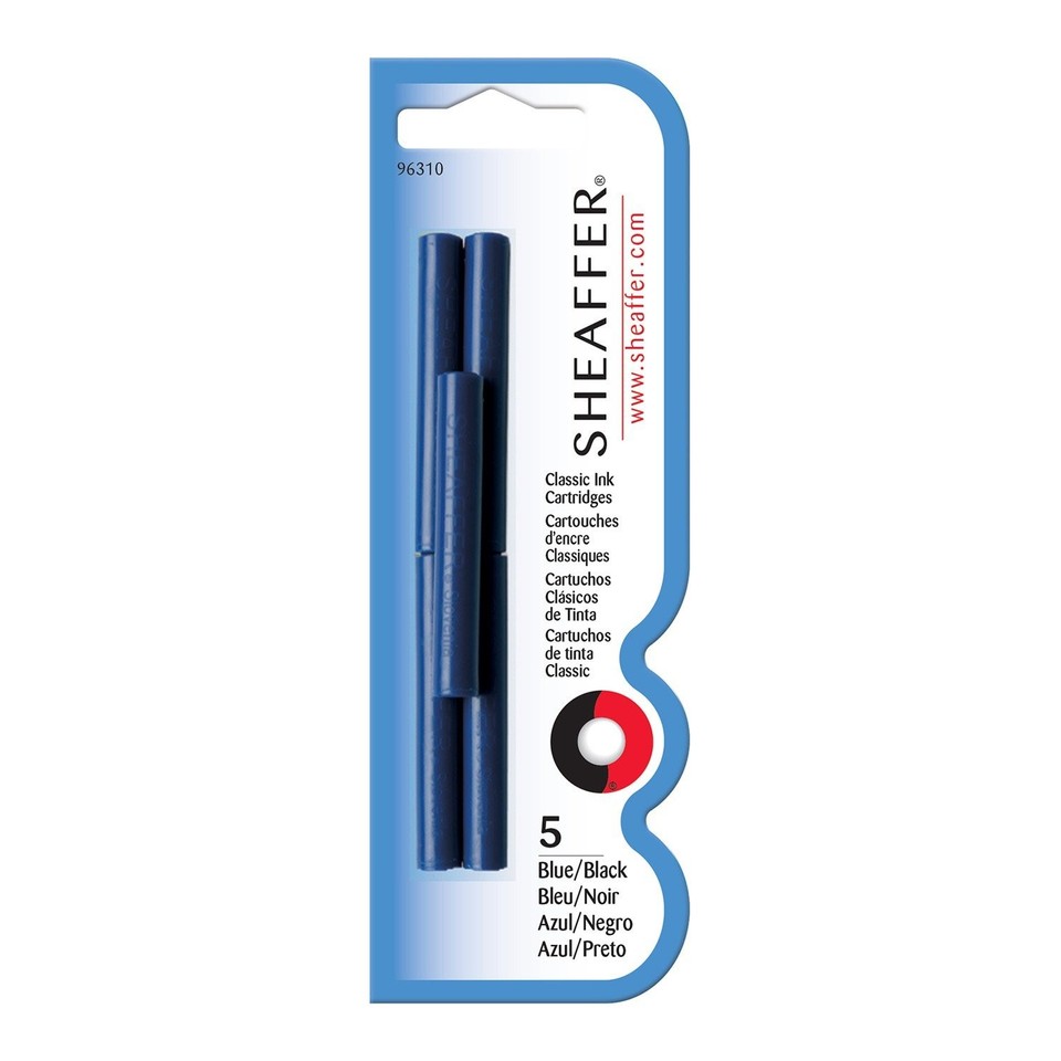 Skrip Fountain Pen Classic Ink Cartridge - Blue/Black (five per card ...