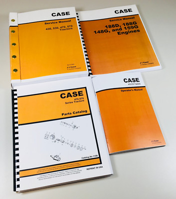 Case 470 570 Tractor Service Engine Parts Operators Manual 188D 188G ...