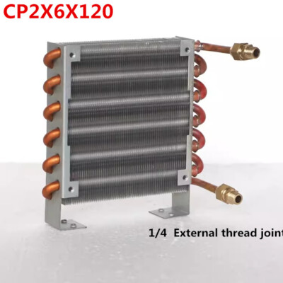 CP2X6X120 Radiator with 1/4 outer joint Water-cooled Copper Tube Fin ...