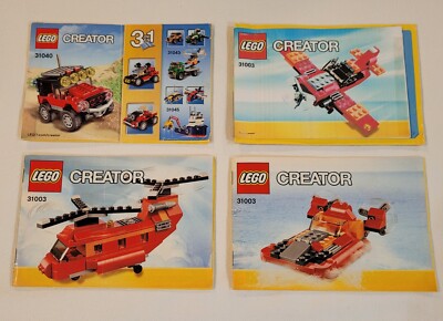 Lego Creator #31003 3 in 1 Red Rotors and #31040 3 in 1 Desert Racers ...