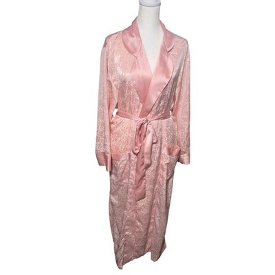 Victoria's Secret Long Robe Satin Pink Rose Size Small Vintage | eBay
