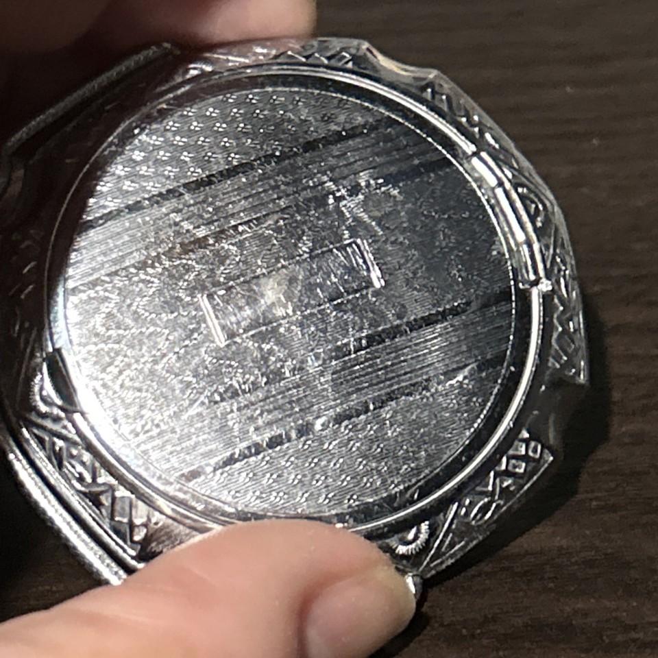 Antique Evans Tap Sift Compact Makeup Rouge Powder Silver Plate Pat ...