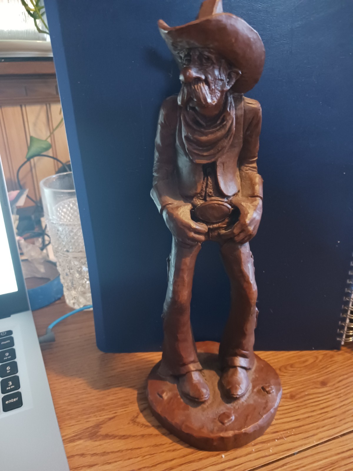 Wetherbee Cowboy Figurine Faux Wood Resin Statue Red Mill Mfg Vintage ...