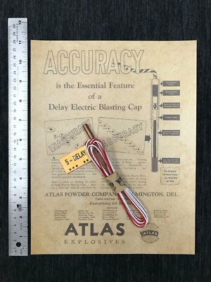 INERT BLASTING CAP WITH ATLAS ADVERTISEMENT, MOVIE PROP, MINING DISPLAY ...