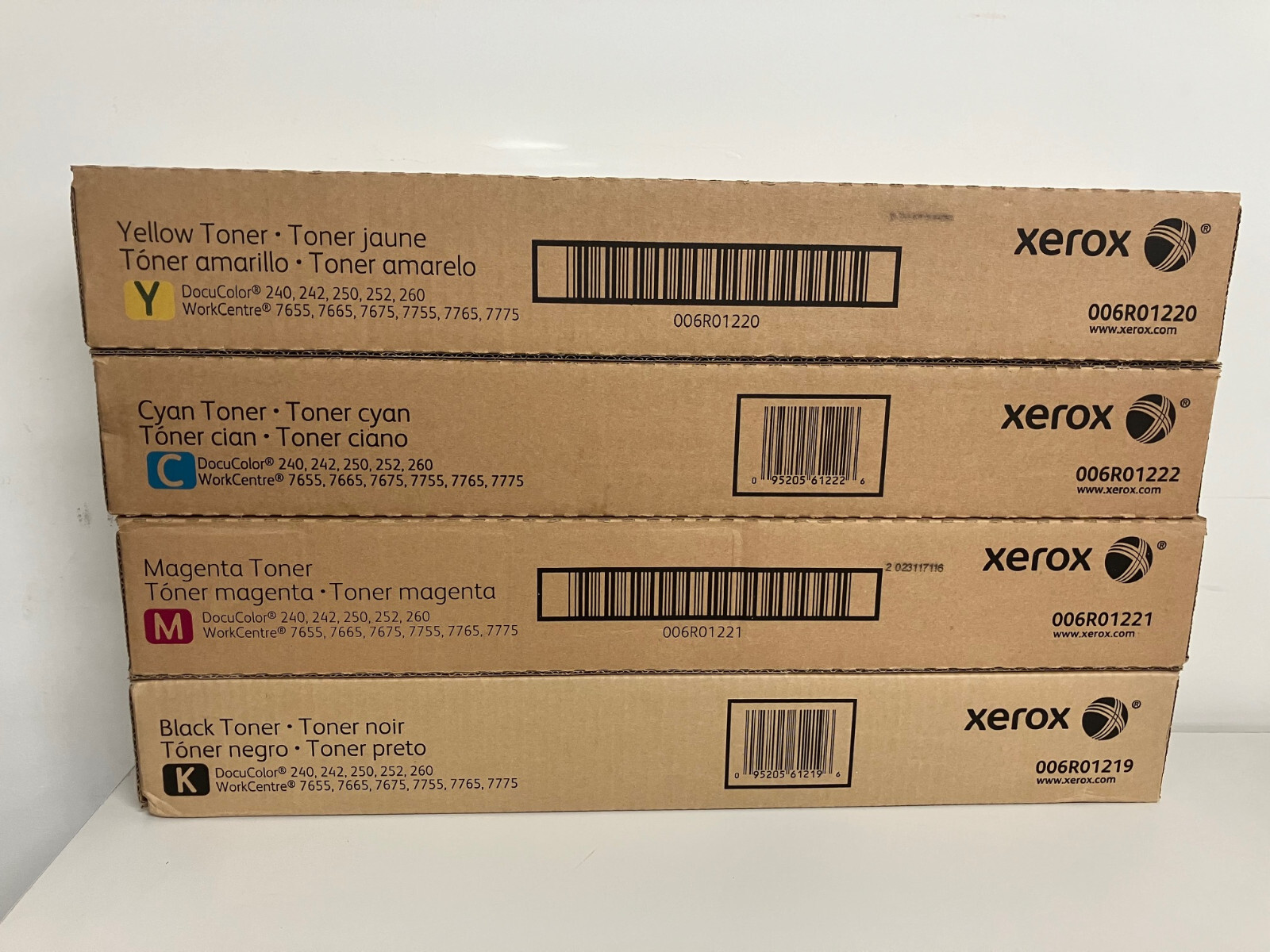 Genuine New Sealed Xerox CYMK Toner Set 006R01219 006R01220 006R01221 ...